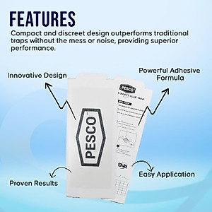 PESCO™ Glue Traps for Mice - Sticky Traps for Mice Rats & Insects - Adhesive Pet Safe Pest Control- (Unscented) Pack of 72