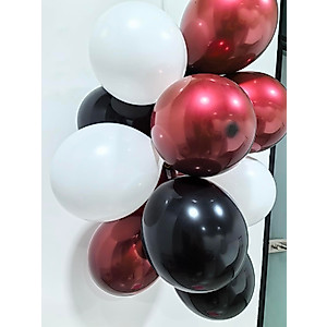 Graduation Decorations Maroon Black 2024/Burgundy Black Graduation Party Decorations 30Pcs Burgundy White Black Balloons/Maroon Party Decorations Birthday Wedding/Maroon Graduation Party
