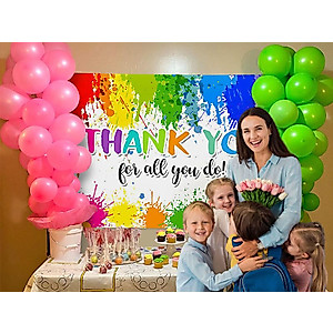 Avezano Art Thank You Backdrop Painting Thank You for All You Do Party Decoration Thanks to Staff Teachers Professors Doctors Photo Banner We Appreciate You Banner 70.8 x 43.3 Inch