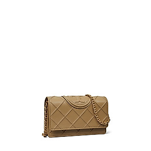 Tory Burch Fleming Soft Chain Wallet Pebblestone One Size