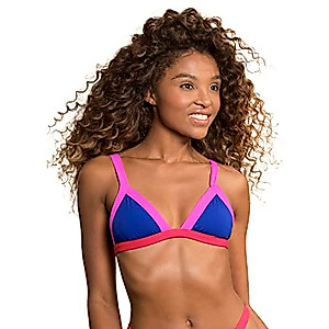 Maaji womens Fixed Triangle Bikini Top, Blue, Large US