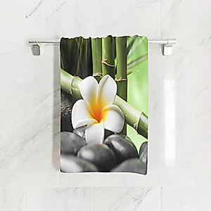 ALAZA Hipster Zen Basalt Stones Bamboo Ultra Soft Hand Towel Wash Cloths for Bath, Hotel, Gym, Spa, Beach and Exercise(16" x 30")