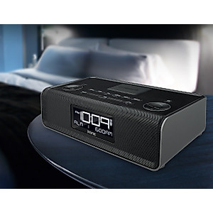 iHome iBN43BC Bluetooth Stereo Dual Alarm FM Clock Radio and Speakerphone with USB Charging