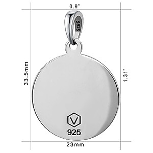 VENICEBEE® Saint Christopher Protect Us Medal St. Christopher Protection Devotional Christian Amulet Solid 925 Sterling Silver Pendant Necklace + Velvet Pouch, Polishing Cloth, Fine Gift Box