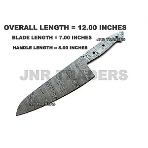 Forged Damascus Chef Knife Blank for Knife Making Diy 7 inch Blade Professional Japanese Santoku Knife Kitchen Knife Blank vk3717