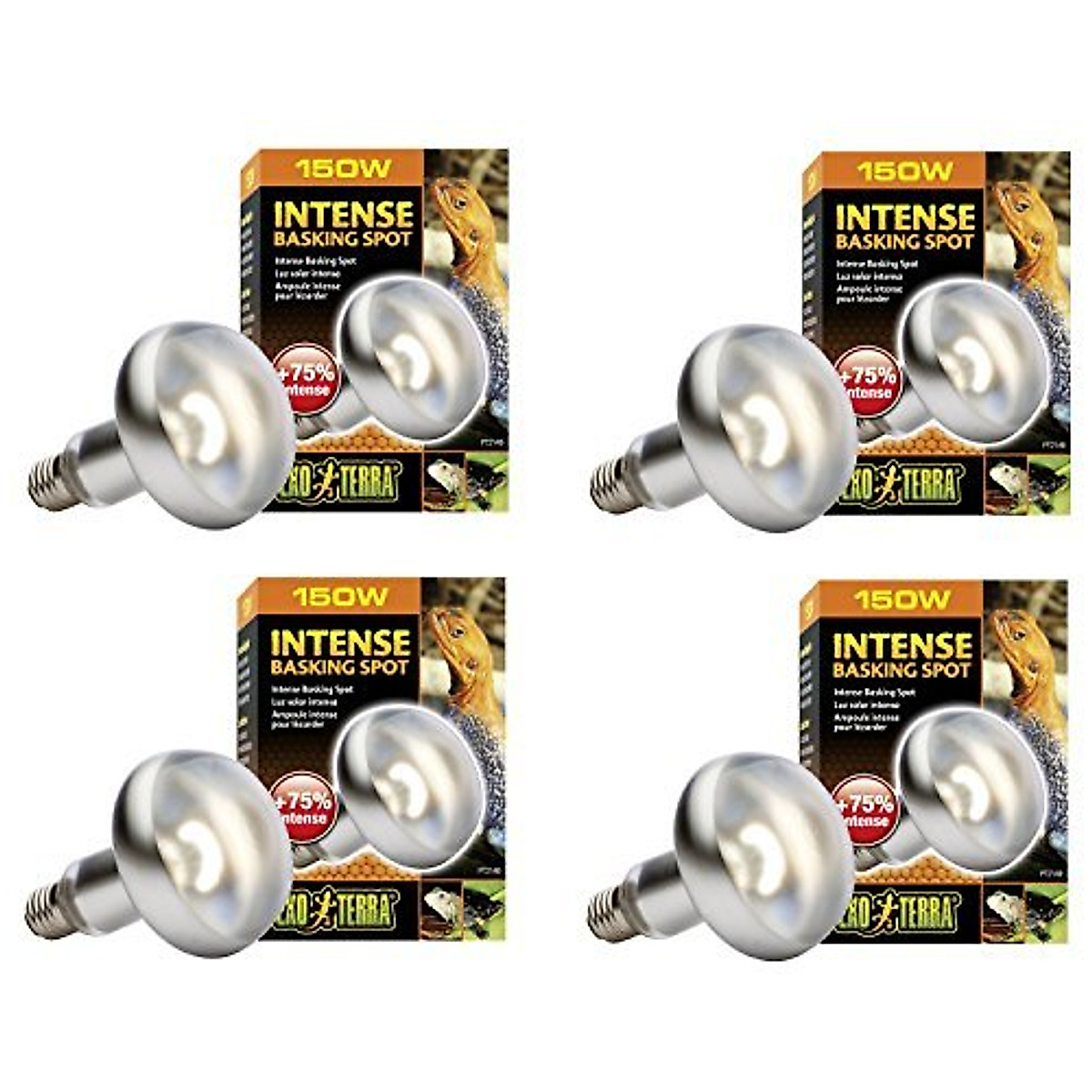 Exo Terra Sun-Glo Basking Infrared Spot Lamp, 150-Watt/120-Volt (4 Pack)