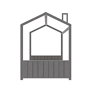 Bellemave House Beds Full Size Velvet Montessori Bed for Kids Upholstered Floor Bed Frame with Headboard & Footboard for Girls Boys Teens,Gray Velvet