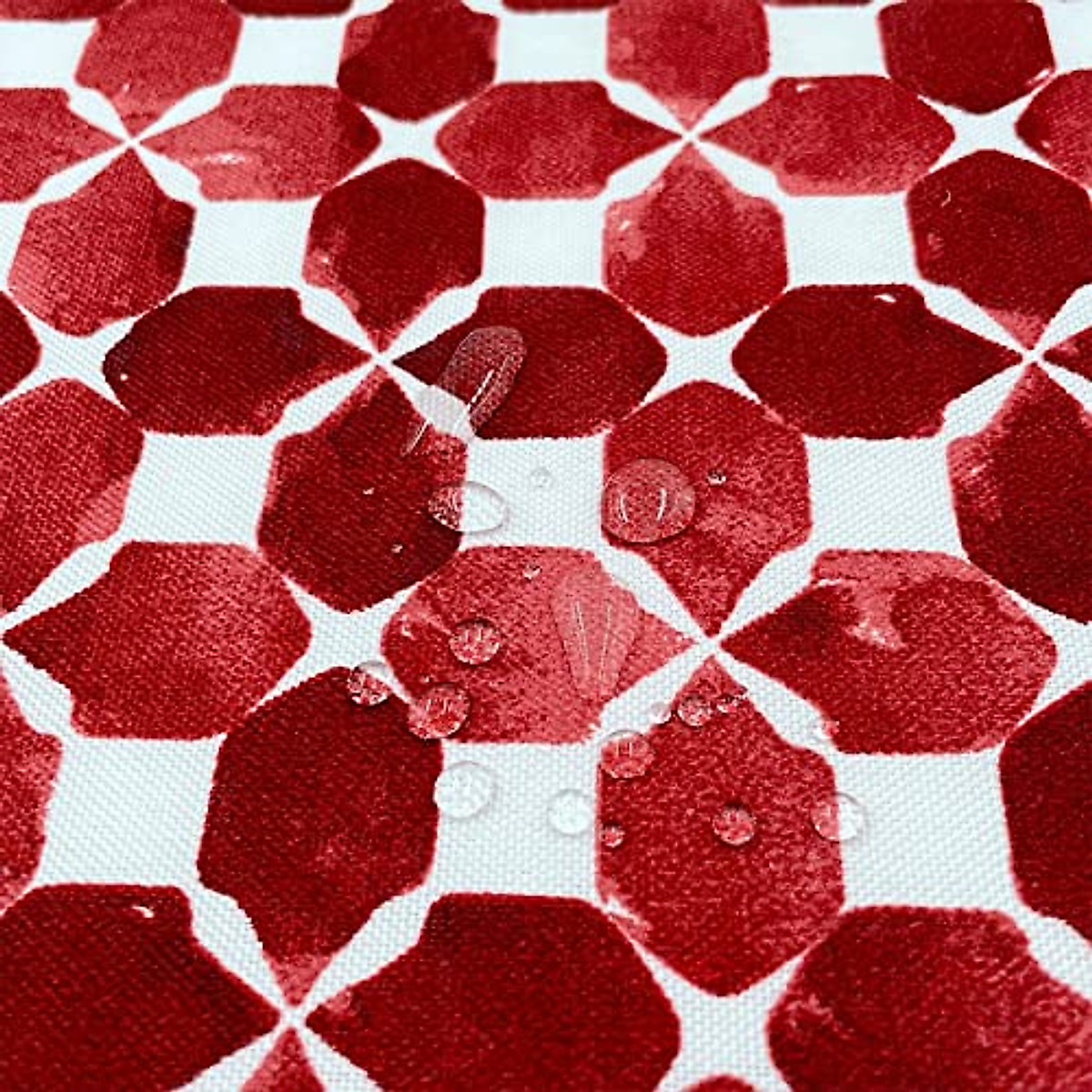 Pcinfuns Outdoor/Indoor Decorative Lumbar Pillows with Insert,Grid Red Throw Pillow Covers 20x12 Inch Cushions for Patio Furniture,Set of 2