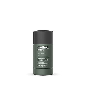 Method Men Deodorant, Aluminum Free Deodorant, Juniper & Sage, 2.65 OZ. (2 Pack)