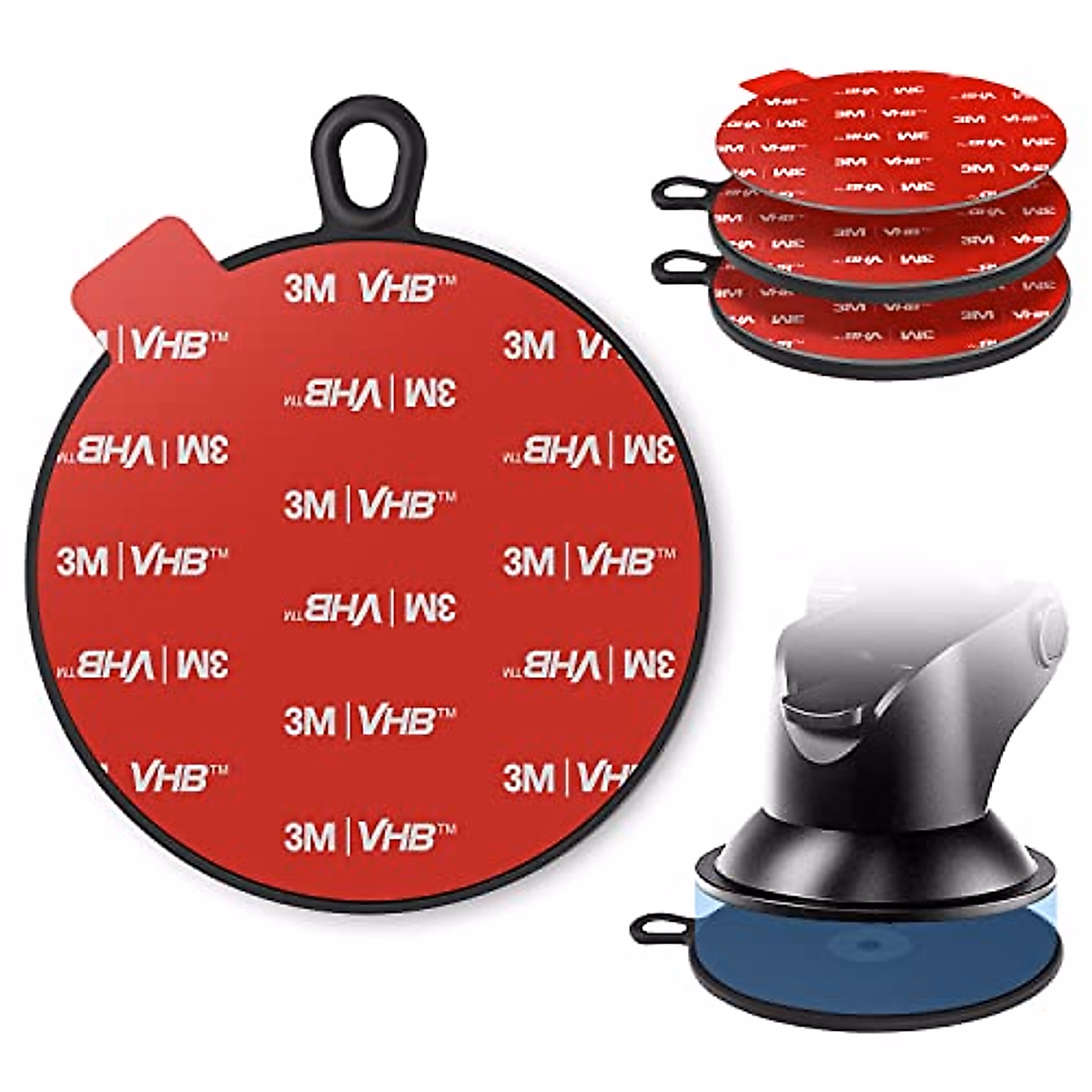 Dashboard Pad Mounting Disk for Suction Cup, Large Plastic 3M Extra Strong Adhesive Disc for Dash Windshield Holder, Camera GPS, Tablet, Car Phone Mount Base with Sticky Adhesive Replacement Pack of 3