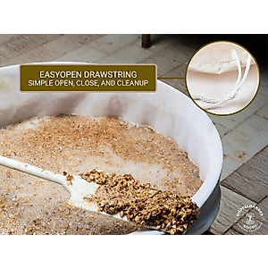 (XL 22in x 26in) Organic Cotton Brew In A Bag - Designed in CA - Reusable Home Brewing Strainer Bag with EasyOpen Drawstring to Boil and Strain Hops, Apple Cider, Commercial Cold Brew Coffee Filter