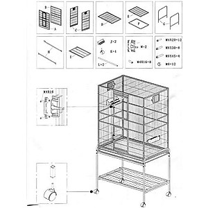 Brisbane Cage (Black) - Large Spacious Durable Metal Cage - for Sugar Gliders, Chinchillas, Squirrels, Ferrets & Other Small Pets