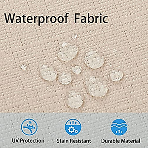 FUNHOME Water-Resistant Outdoor Bench/Settee Cushion Slip Cover,Patio Furniture Cushion Covers,Garden Long Chair Cover ONLY-54x18x3 INCH (Antique Beige)