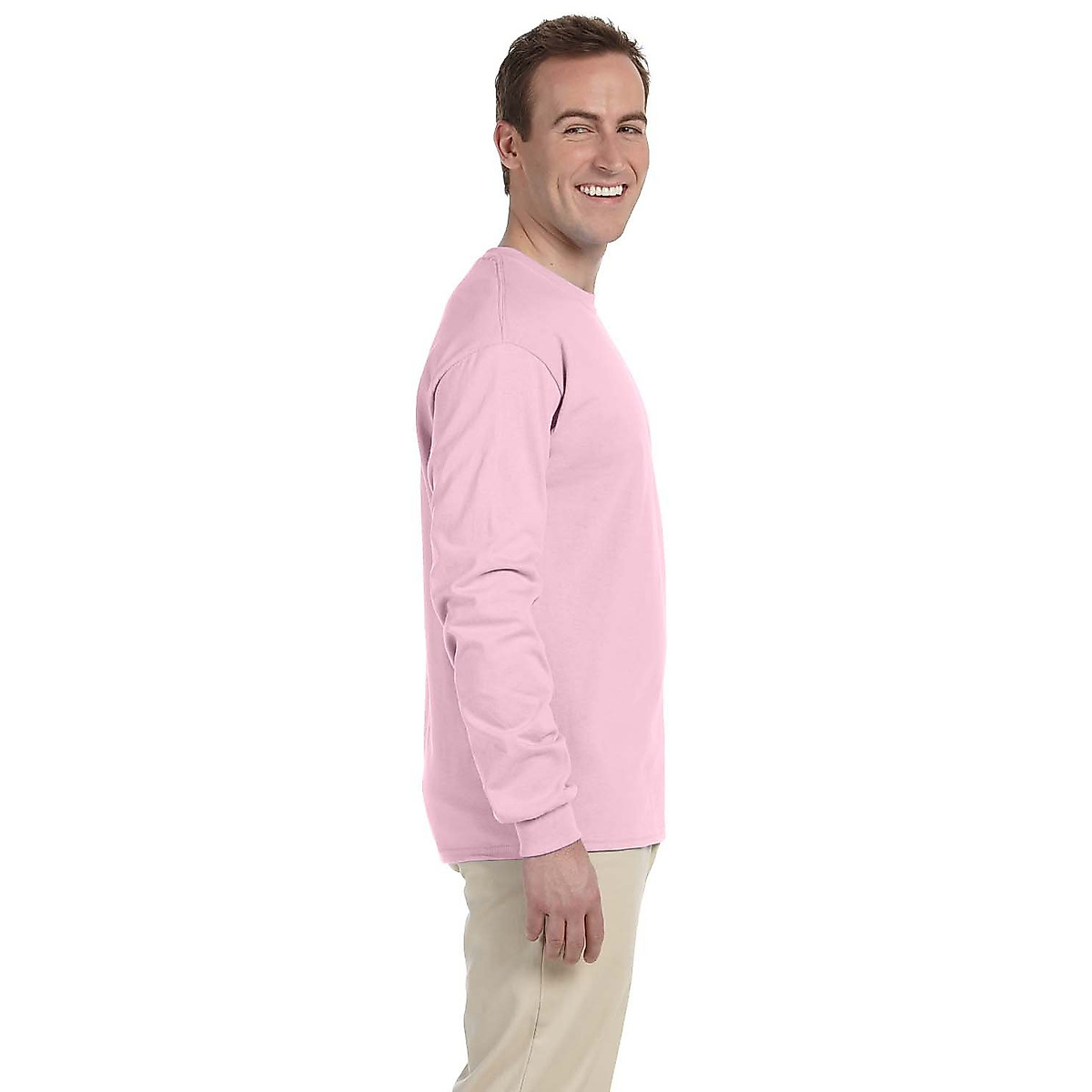 Fruit of the Loom Adult 5 oz. Long-Sleeve T-Shirt, Classic Pink, M