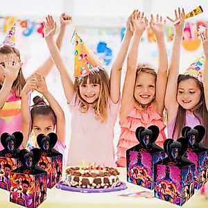 YBW 20 Pieces Miles Morales Favor Boxes Miles Morales Goodie Boxes with Handles Miles Morales Party Supplies for Spider Miles Party Decorations