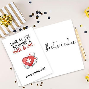 Asmallgf Nurse Graduation Card, Funny RN Nurse Graduation Gifts for Women Men, New Grad Nurse Gifts