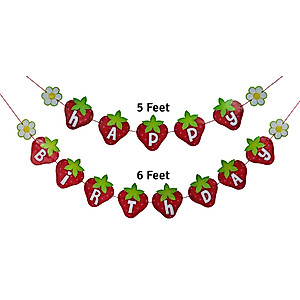 Strawberry Birthday Garland Banner - 6 ft
