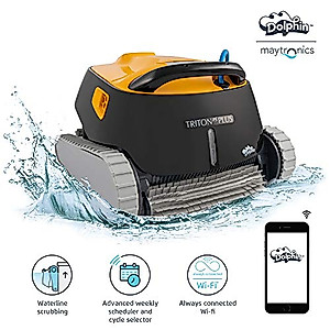 Dolphin Triton PS Plus WiFi Operated Robotic Pool [Vacuum] Cleaner - Ideal for In Ground Swimming Pools up to 50 Feet - Powerful Suction to Pick up Small Debris - Easy to Clean Top Load Filter Basket