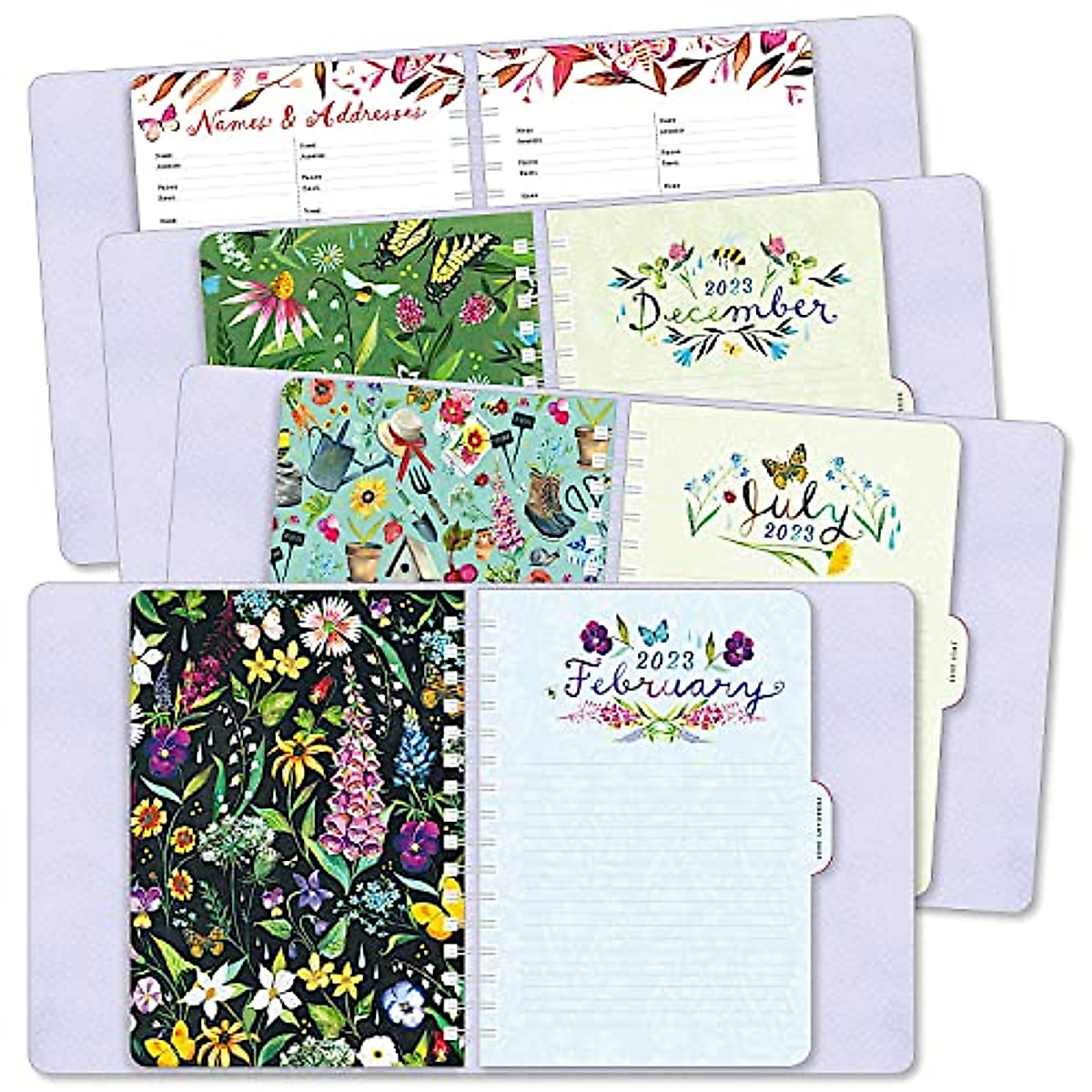 Katie Daisy 2023 Deluxe Hardcover Weekly Planner | 12-Month (Jan 2023 - Dec 2023) | 7.5" x 9" | Wire-O, Inner Pockets, Elastic Closure, Tabs