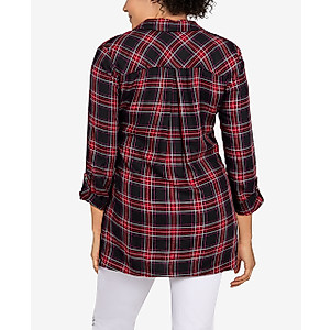 Ruby Rd. womens Flannel Top Blouse, Black Multi, Small US