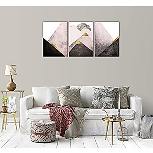 Pink Black and White Modern Abstract Canvas Painting Prints Pictures Artwork Home Decor For Kitchen Living Room Dining Room