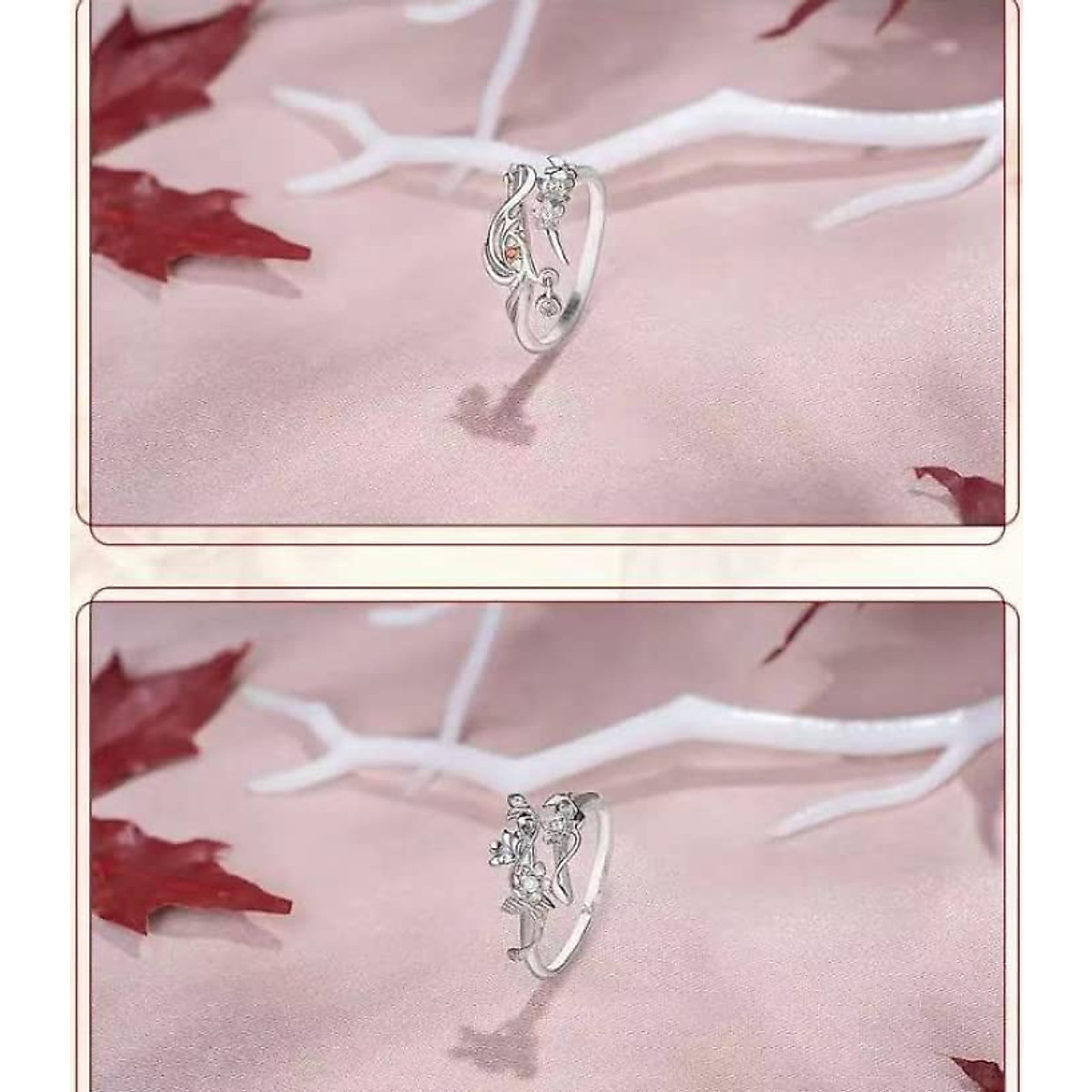 RJZMMN Heaven Official's Blessing Cosplay Ring Tian Guan Ci Fu Finger Ring Hua Cheng Xie Lian Couple Costume Jewelry (2pc)