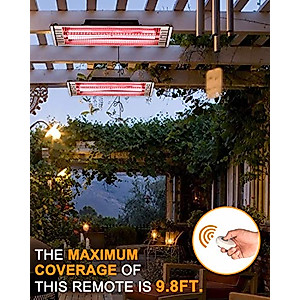 Star Patio Electric Patio Heater with Remote, Indoor/Outdoor Heater, Space Heater, Infrared Heater, Wall Mounted, suitable as Gazebo Heater, Balcony Heater, Garage Heater, 1530