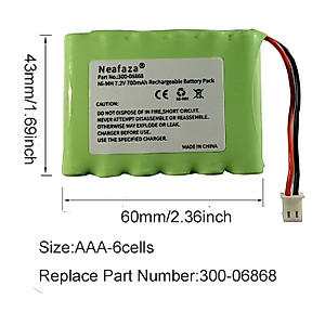 NEAFAZA 300-06868 Battery 7.2V 700mAh Compatible with Touchpad Home Security Intrusion WLTP100 8DLLKP500 8DLTSSCBASE1 8DLWLTP100 Lyric TSS Keypad