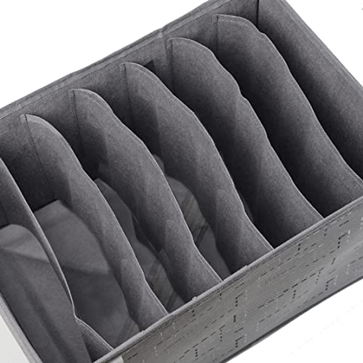 Wardrobe Clothes Organizer 7 Grids, Clothes Storage & Clothing Organizer for Jeans Pants & T-Shirts (Grey)