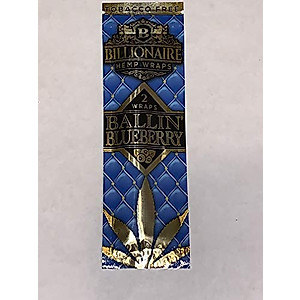 Billionaire Hemp Wraps Variety Pack (16 Wraps) 8 Packs one Each Flavor; OGK Natural Ballin' Blueberry Milli Mango Majestic Grape Sweet Stacks Pink Lemonade Russian Cream