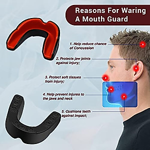 Sports Mouth Guard Adult & Kids Mouth guard sports , Youth Mouth Guard Boxing, Mouth Guard Football, Mouth Guard Basketball Lacrosse MMA Karate Mouthguard Adult (11+) Youth (10-) 2 sizes 6 Pack