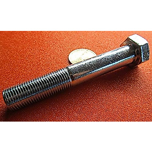 Class 8.8 Zinc Plated Steel Hex Head Bolts PT M16 x 1.5 mm x 100 mm Long 3 pcs.