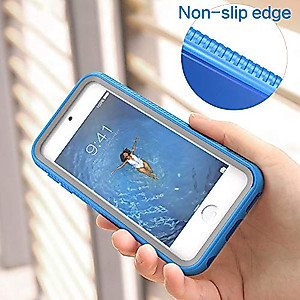 IDYStar iPod Touch 7th Generation Case, 2 in 1 Shockproof iPod Case with 2 HD Screen Protectors, Hybrid Heavy Duty Protection Shock Resistant Cover for iPod Touch 5/6/7th Generation, Sky Blue