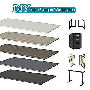 Kaboon 55x28 Desk Table Top, One Piece Wood Tabletop for Home and Office Desk, Double Desk, L Desk DIY(27.5" D x 55" W, Light Oak Desktop Only)