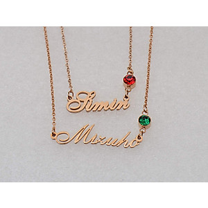 LikeFun Custom Made Any Name Necklace with Birthstone for My Girlfriend Cobi