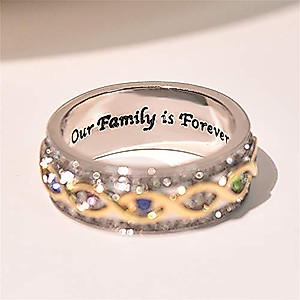 Fashion 18k Gold Ruby Sapphire Ring 925 Sterling Silver Shiny Full Diamond Ring Cubic Zirconia Promise Rings CZ Diamond Multi Row Ring Eternity Engagement Wedding Band Ring for women (US Code 8)