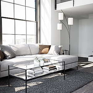 Kenroy Home 32849BL Leah Arc Floor Lamp, 60W, Black