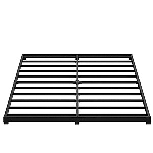 Fly-CTsoar 3 Inch Low Queen Bed Frame Heavy Duty Metal Platform, No Box Spring Needed, Easy Assembly Mattress Foundation, No Noise, Black