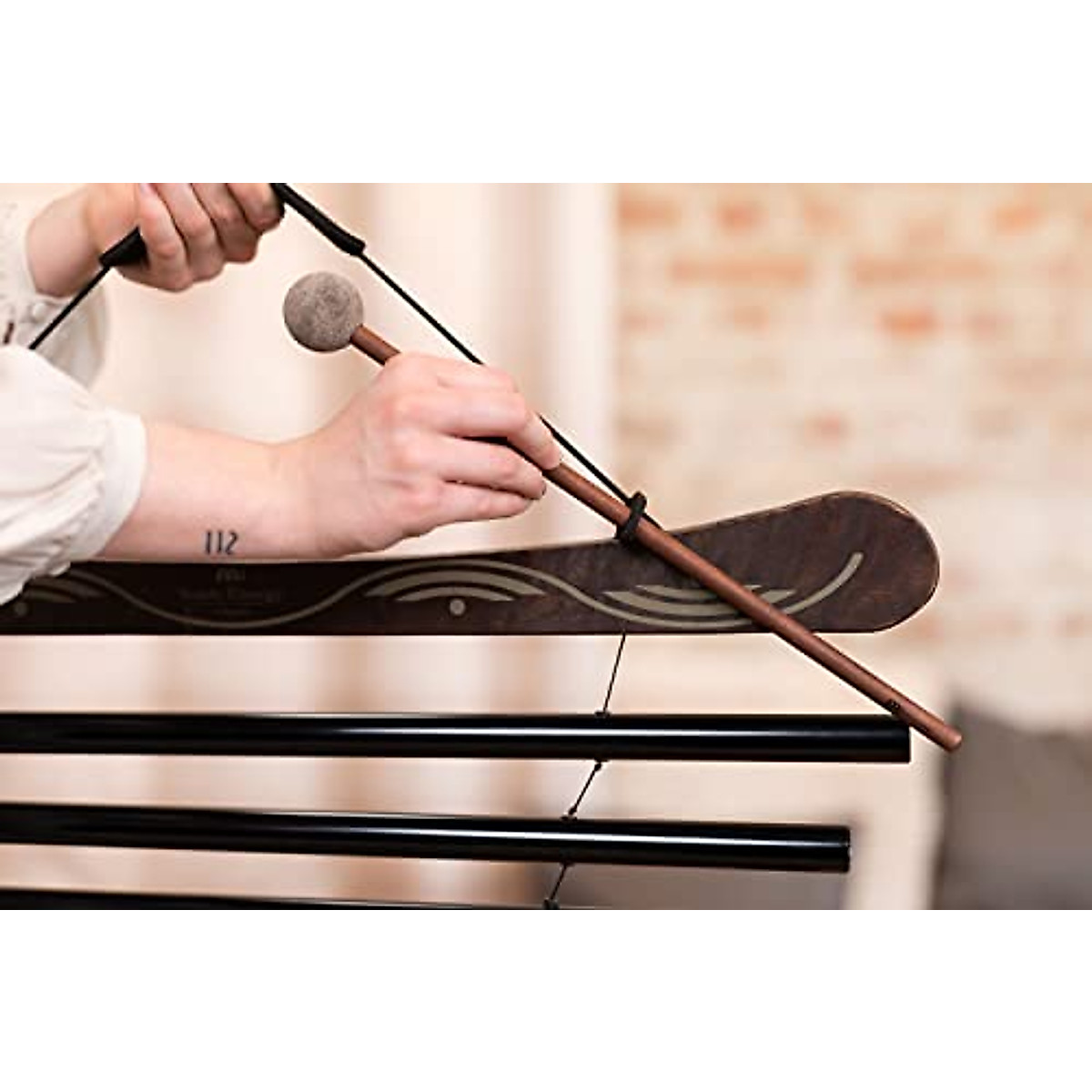 Meinl Sonic Energy Meditation Flow Chimes for Relaxing Sound Healing with Mallet and Bag, Black (MFC10EMIBK)