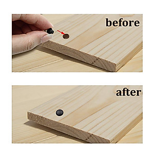 Luomorgo 100Pcs Black 5mm/0.2 inch Shelf Peg Hole Plugs for Kitchen Cabinet Furniture Hole