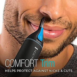 Remington Nose, Ear & Detail Trimmer with CLEANBoost Technology for Easy Washing, Eyebrow Trimming Comb Attachment, Black