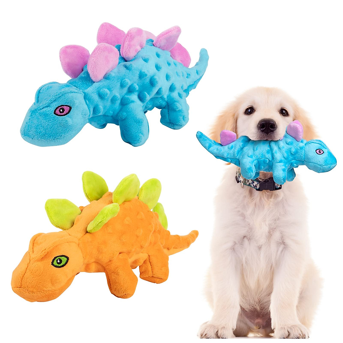 Alphatool Squeaky Dog Toy for Aggressive Chewer, Tough Plush Dog Toys for Large Dogs, Crinkle Interactive Puppy Dog Toys for Small Medium Dogs