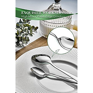EIUBUIE 40 Piece Silverware Set for 8, Stainless Steel Flatware Set, Cutlery Set with Mirror Finish, Dishwasher Safe, Modern Kitchen Forks, Spoons, Knives, Eating Utensil Set