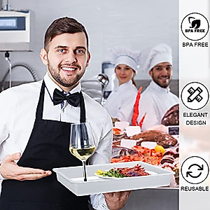 10 Pack Plastic Serving Trays and Platters White Serving Platters Cookie Trays Rectangle Food Trays for Parties Wedding