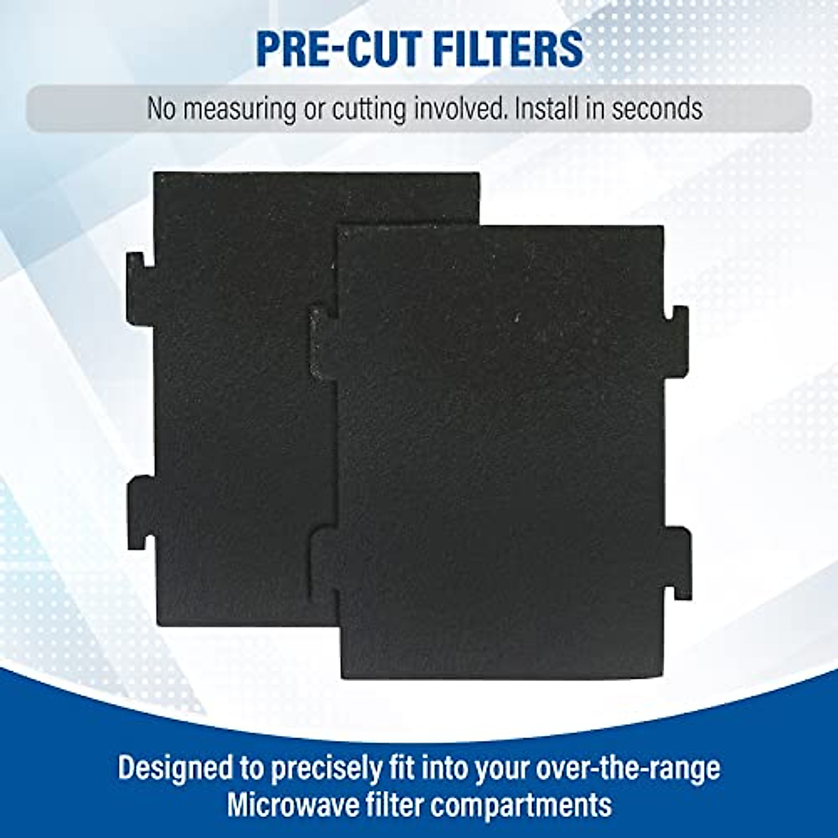 Replacement Air Filters for Microwave Oven – 2 Pack Activated Charcoal Filters Compatible with Kitchen Aid and Whirlpool Over The Range Microwave Hood Models