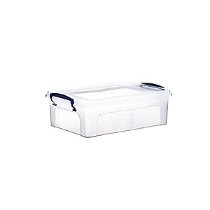 Superio 6.25 Qt Clear Plastic Storage Bins with Lids and Latches, Organizing Containers, Stackable Plastic Tote for Household, Garage, School, and Office