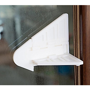 Alamic Adhesive Sliding Door Lock for Patio, Closet, Windows, RV, Baby Proof Child Safety Latch, No Tools Needed, White - 6 Pack