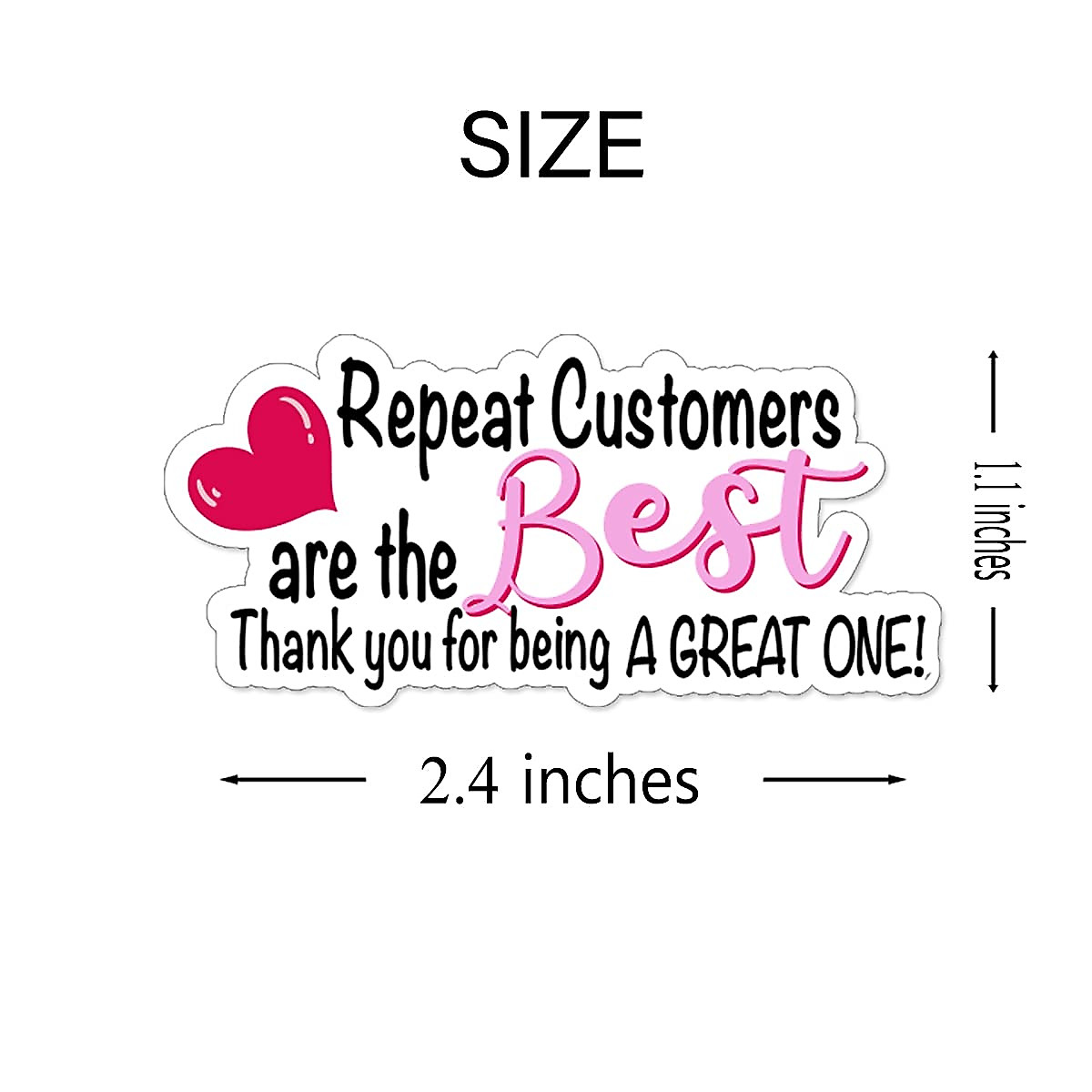 Wailozco 1.5'' Repeat Customers are The Best Stickers,Thank You Stickers,Handmade Stickers,Business Stickers,Envelopes Stickers for Online Retailers,Handmade Goods,Small Business,500 Labels Per Roll