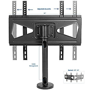 VIVO Swivel Bolt-Down TV Stand for 32 to 55 inch Screens, Desktop VESA Mount, Sturdy Tabletop TV Display STAND-TV00M4
