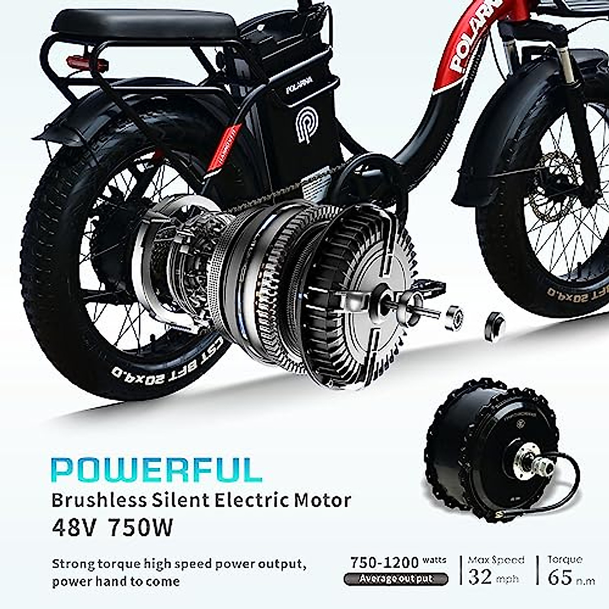 JOYWAY Electric Bike for Adults, 1500W Peak Power Electric Mountain Bike 4" Fat Tire 32MPH 48V 20.8Ah Removable Battery Ebike 26"x4.0" Fat Tire ebikes for Adults, Electric Fat Tire Bike (48V 18.2AH)